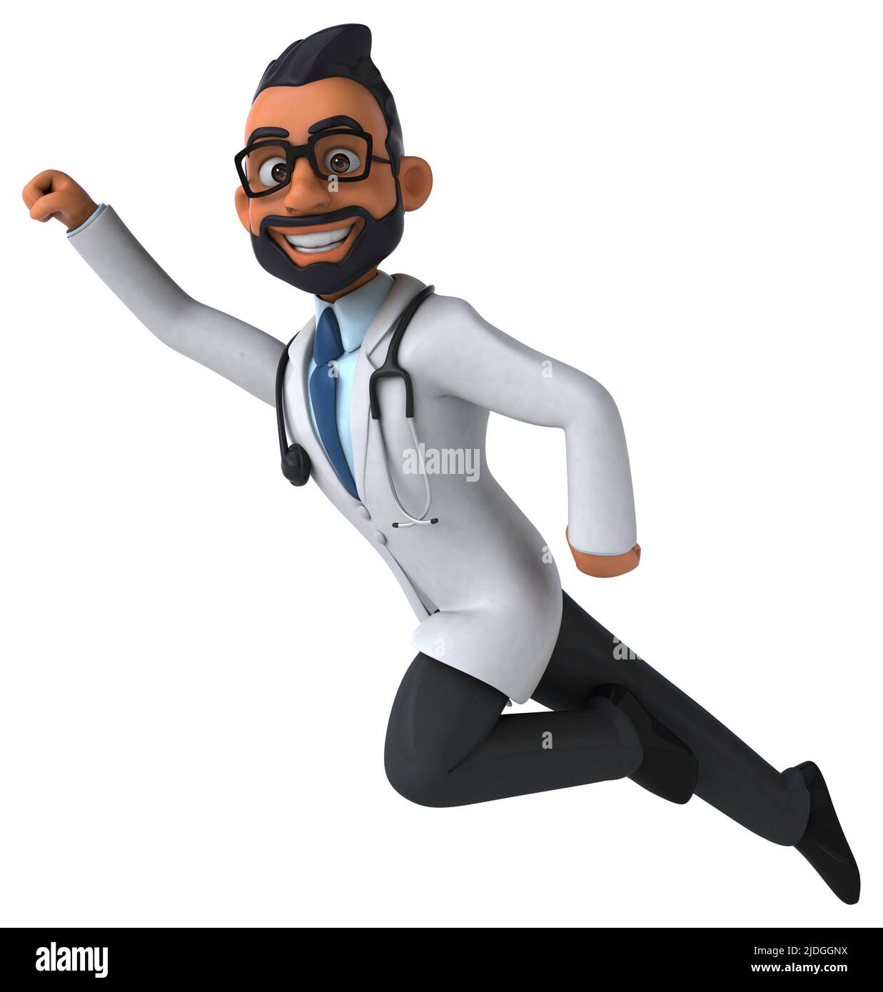 Fun 3D cartoon illustration of an indian doctor Stock Photo - Alamy