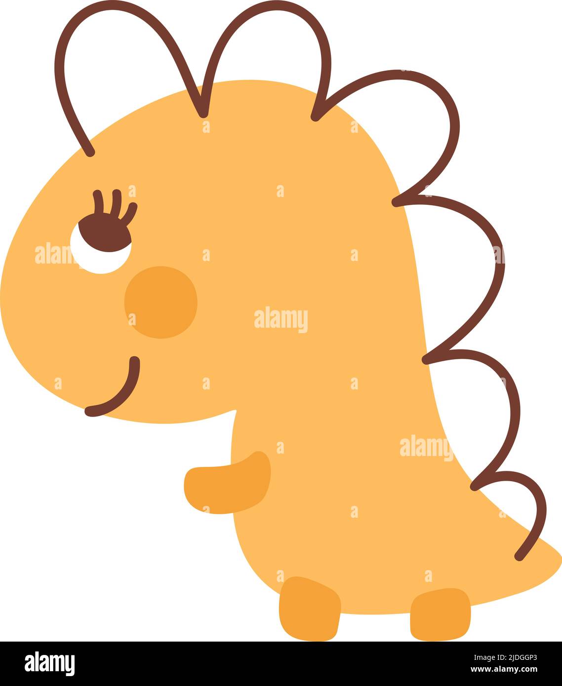 Vector cute baby girl Dinosaur with bow. Hand drawn princess sweet cool ...