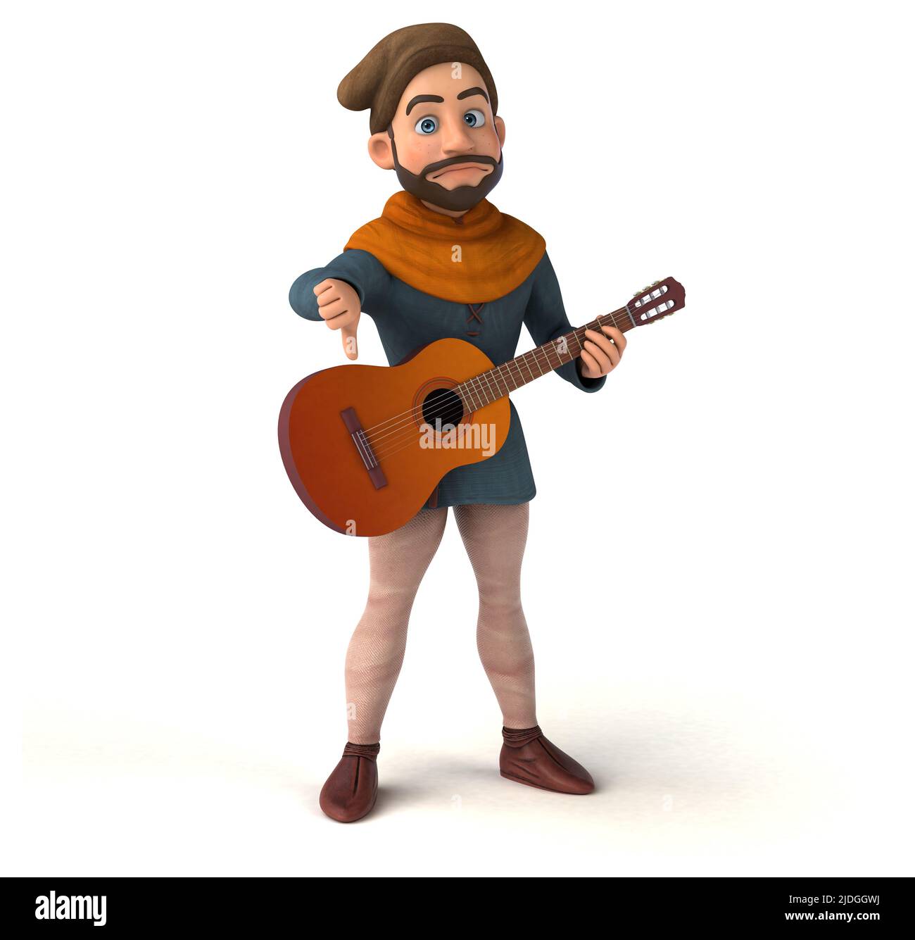 Fun 3D cartoon medieval man Stock Photo - Alamy