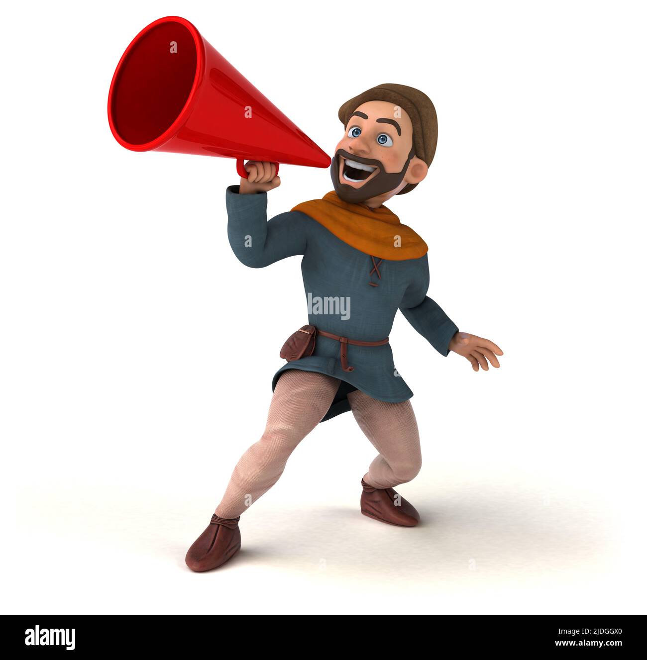 Fun 3D cartoon medieval man Stock Photo - Alamy