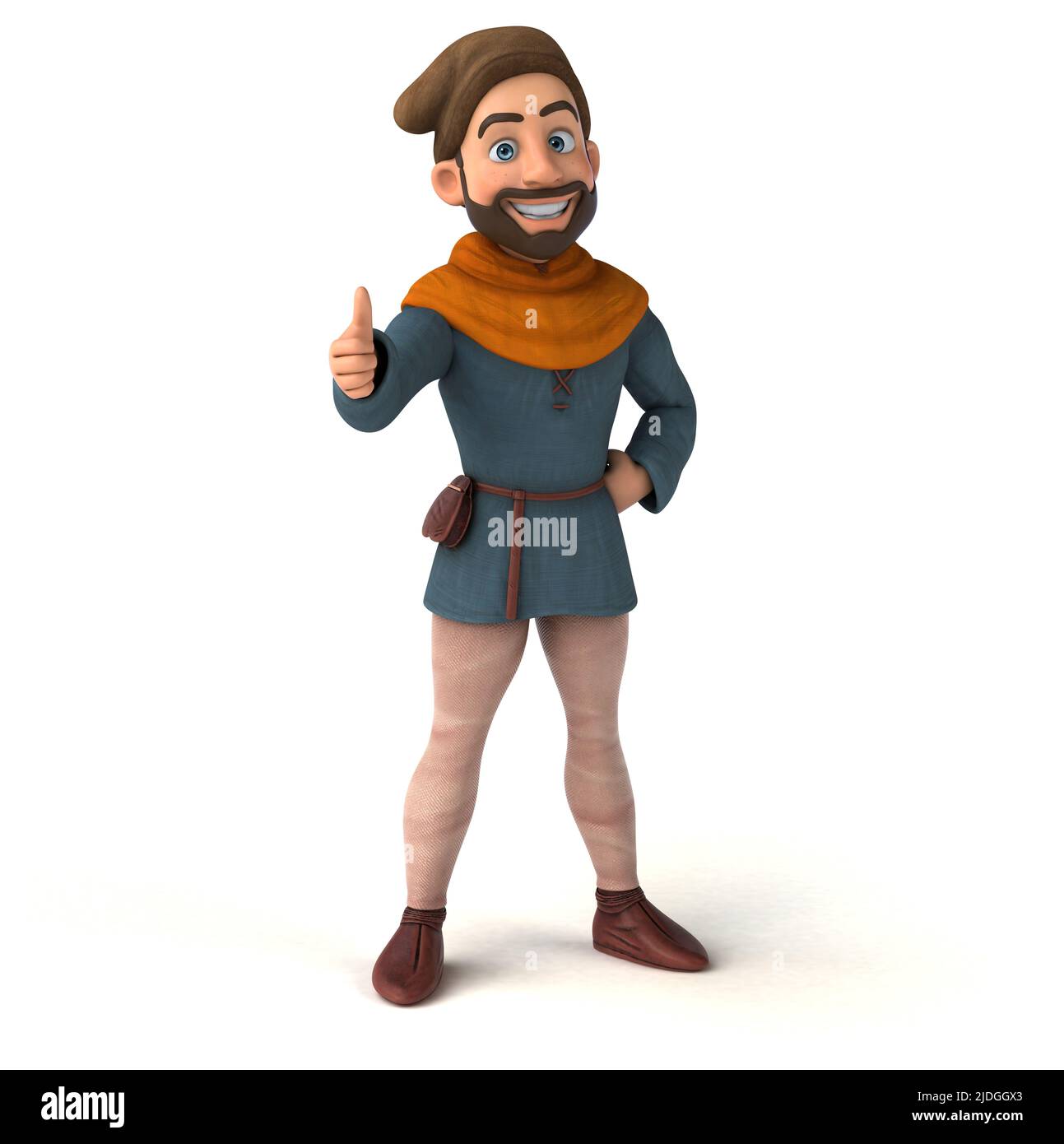 Fun 3D cartoon medieval man Stock Photo - Alamy