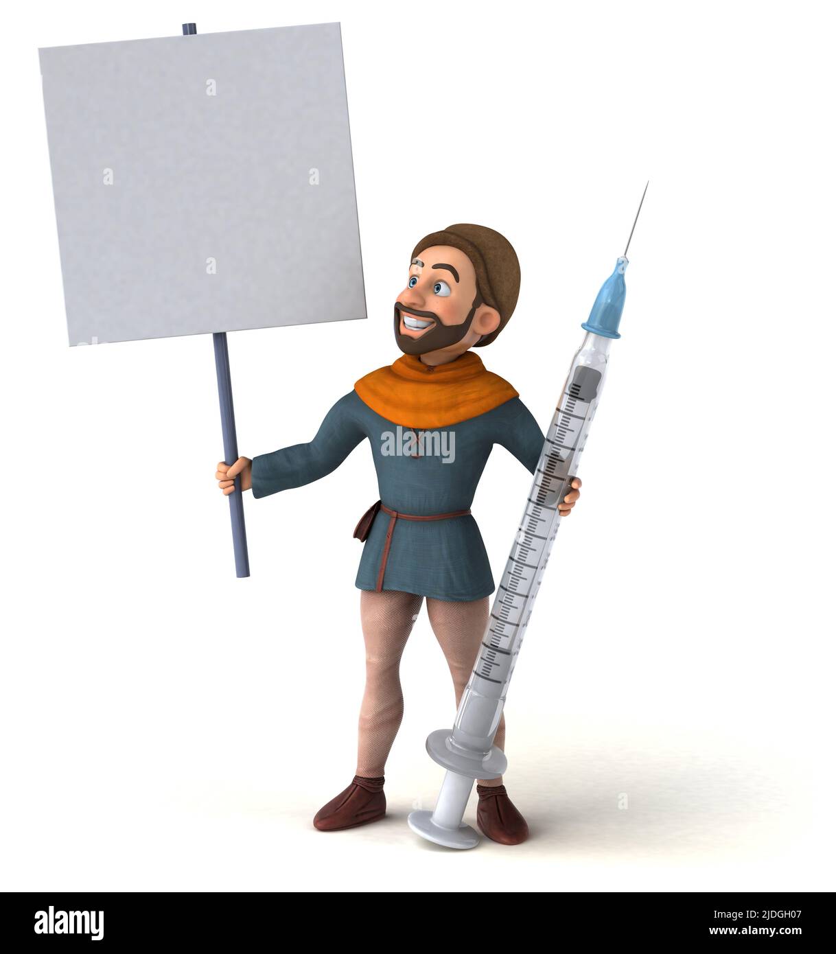 Fun 3D cartoon medieval man Stock Photo - Alamy