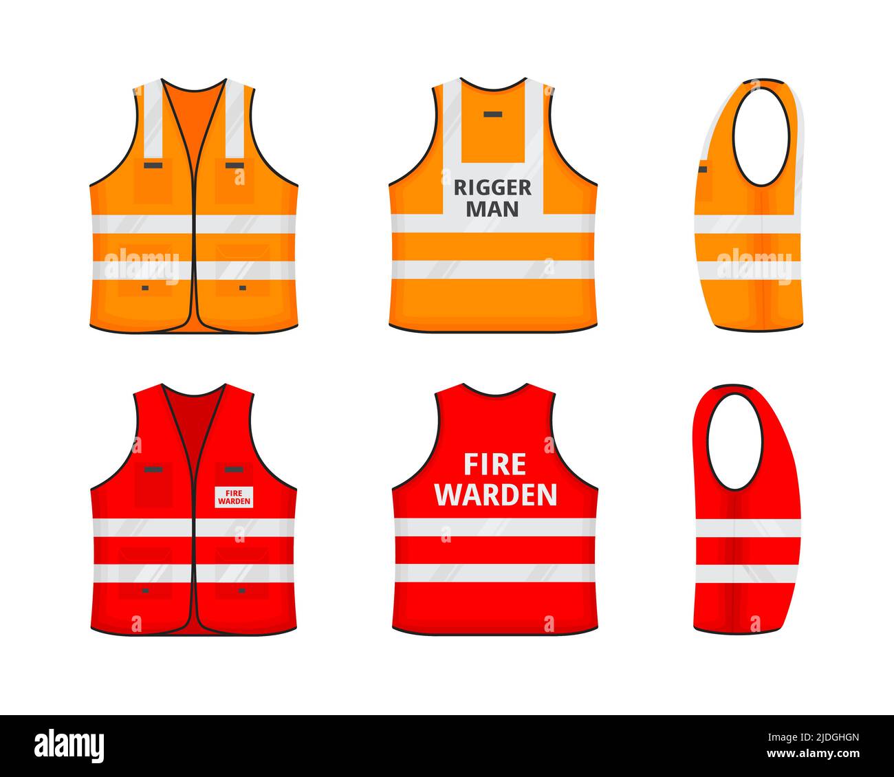 Safety reflective vest with labels tag flat style design vector ...