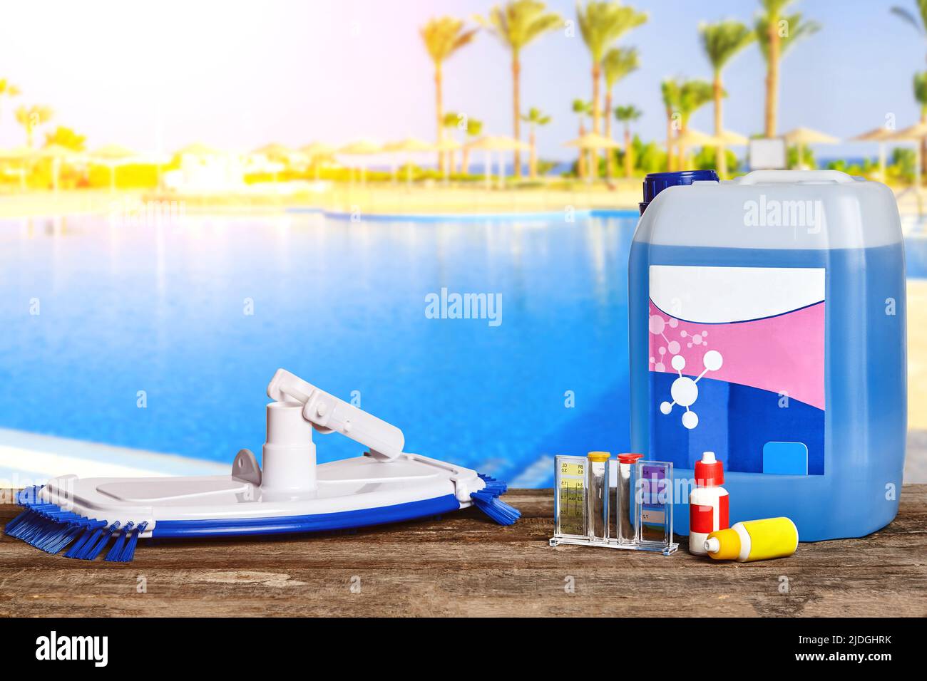 Equipment with chemical cleaning products and tools for the maintenance ...