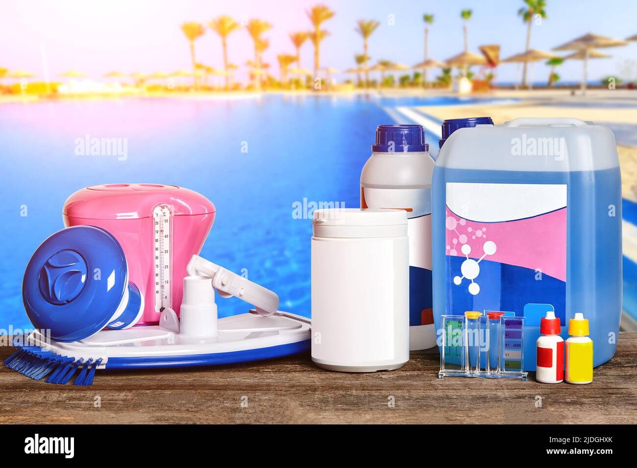 Equipment with chemical cleaning products and tools for the maintenance ...