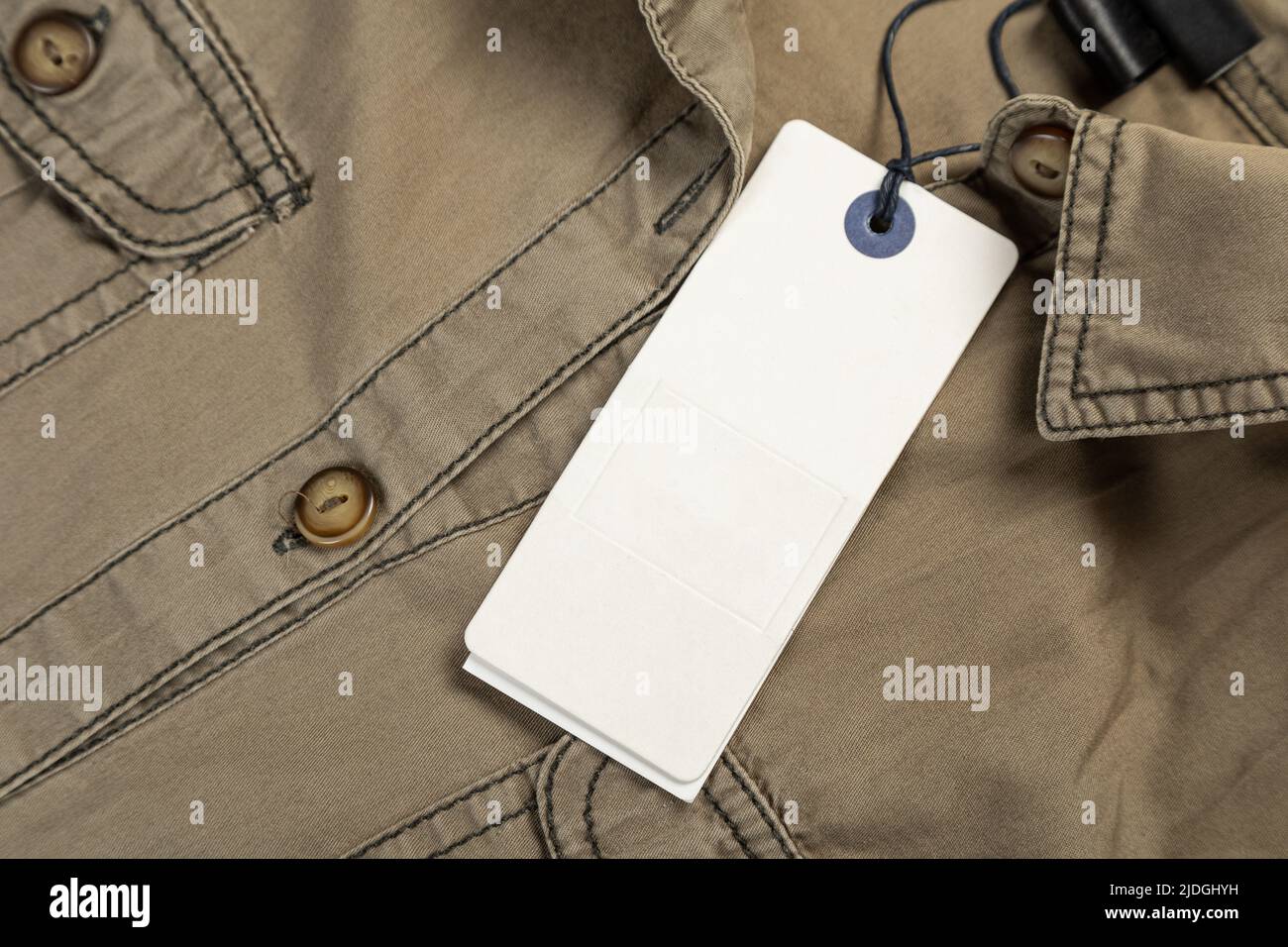 Plain clothing price tag close up place for your text or logo Stock ...