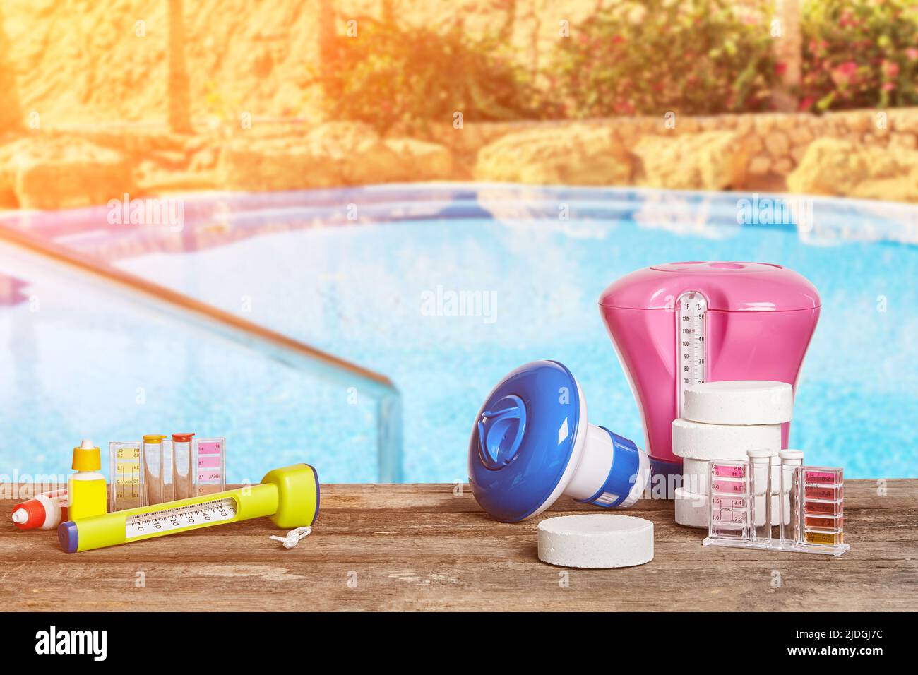 Equipment with chemical cleaning products and tools for the maintenance ...