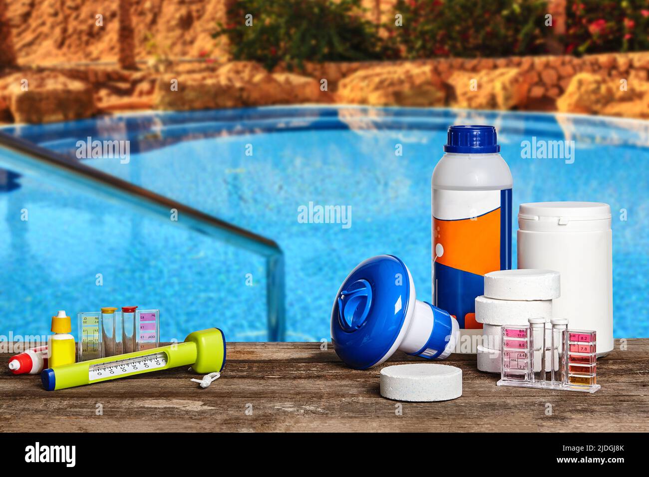 Equipment with chemical cleaning products and tools for the maintenance ...