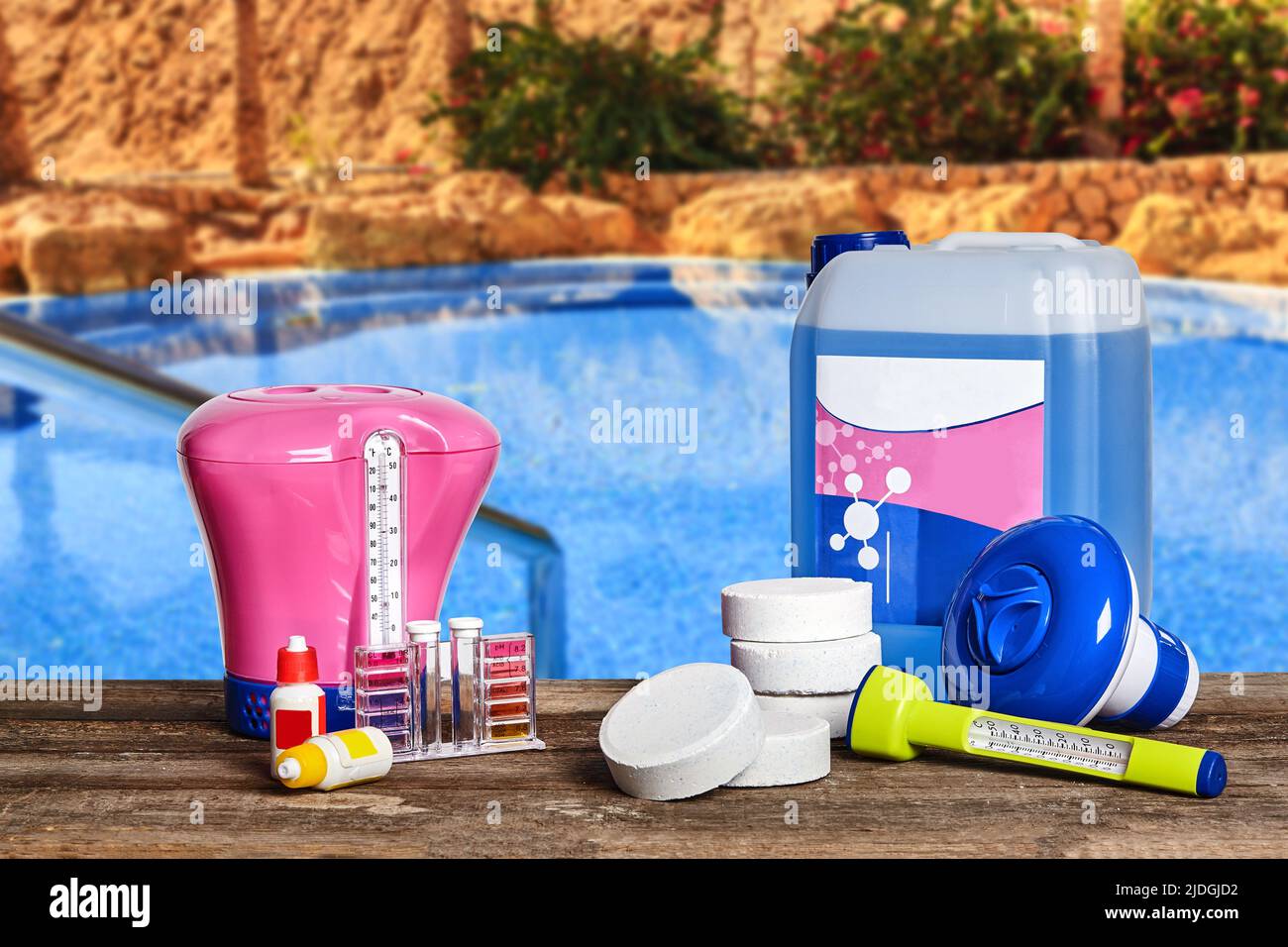 Equipment with chemical cleaning products and tools for the maintenance ...