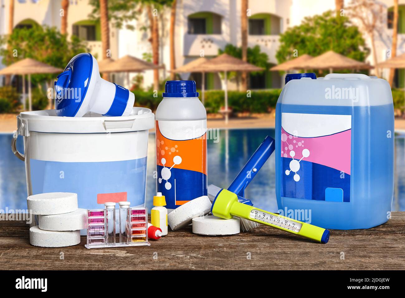 Equipment with chemical cleaning products and tools for the maintenance ...