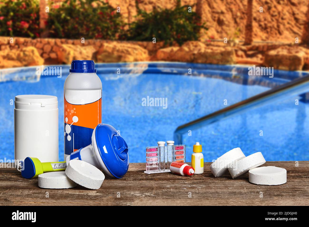 Equipment with chemical cleaning products and tools for the maintenance ...