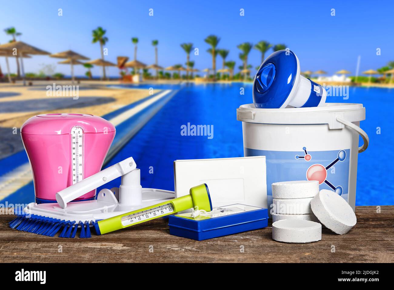 Equipment with chemical cleaning products and tools for the maintenance ...