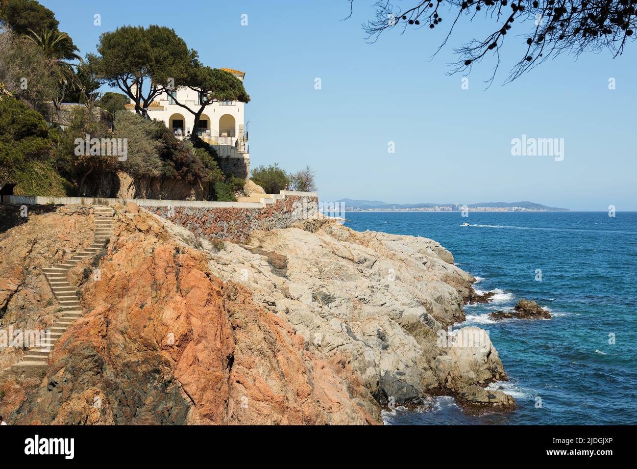 Famous spanish track - cami de ronda, by the mediterranean sea in Costa ...