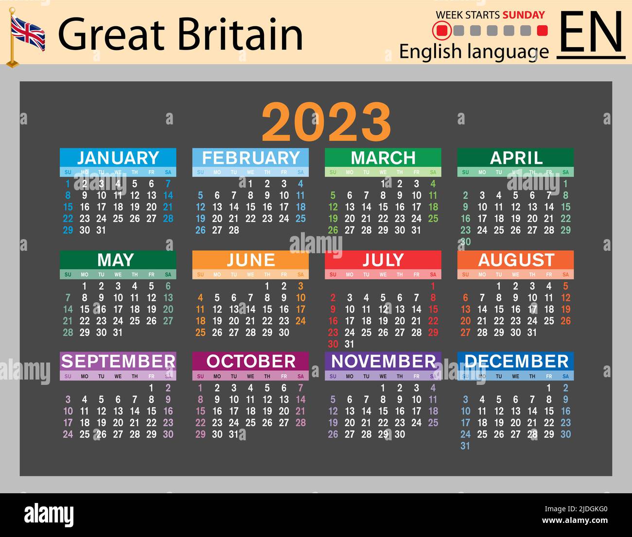 English horizontal pocket calendar for 2023 (two thousand twenty three ... English horizontal pocket calendar for 2023 (two thousand twenty three ...