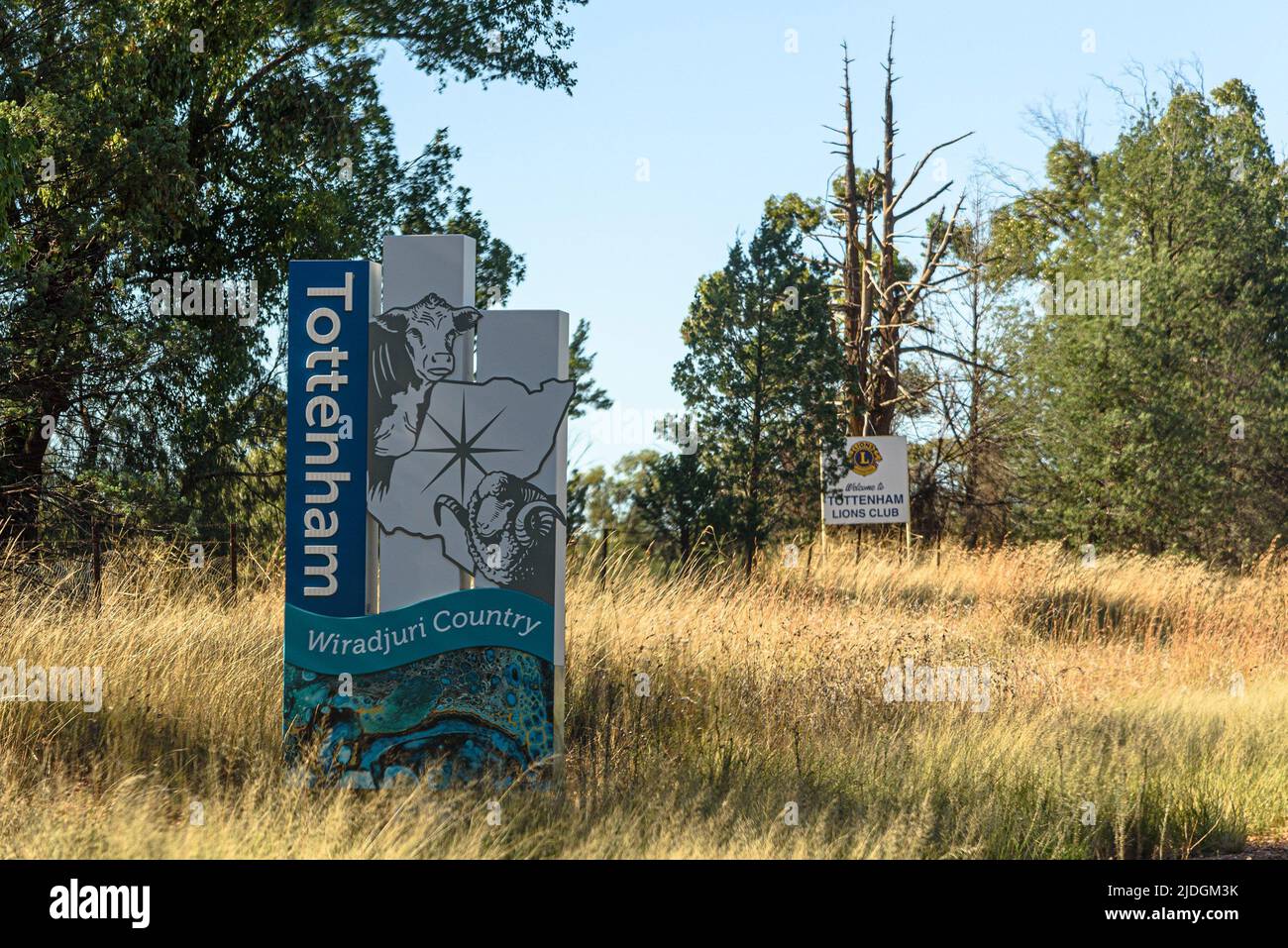 A welcome sign for Tottenham in New South Wales Stock Photo - Alamy
