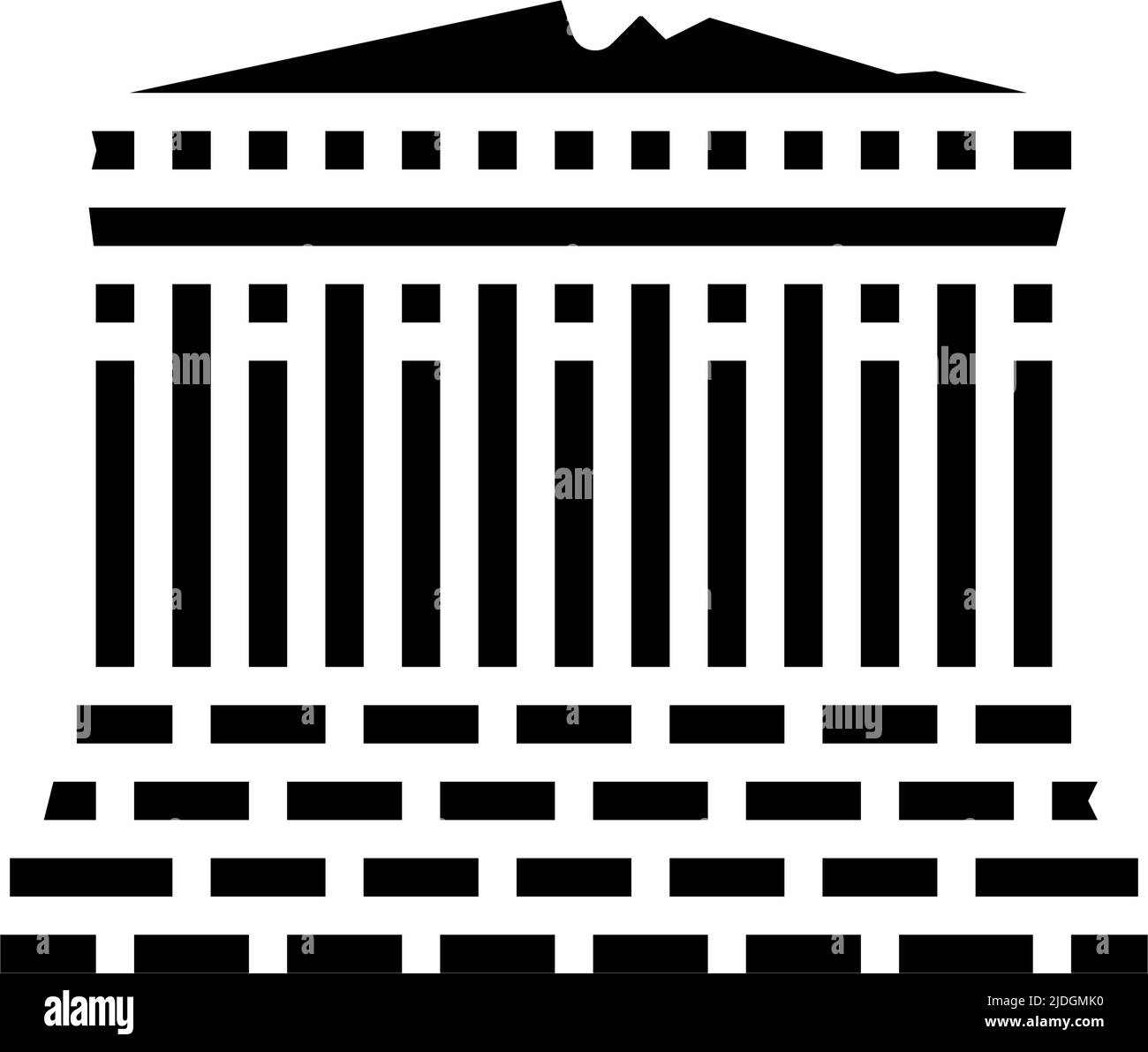 parthenon europe antique building glyph icon vector illustration Stock ...
