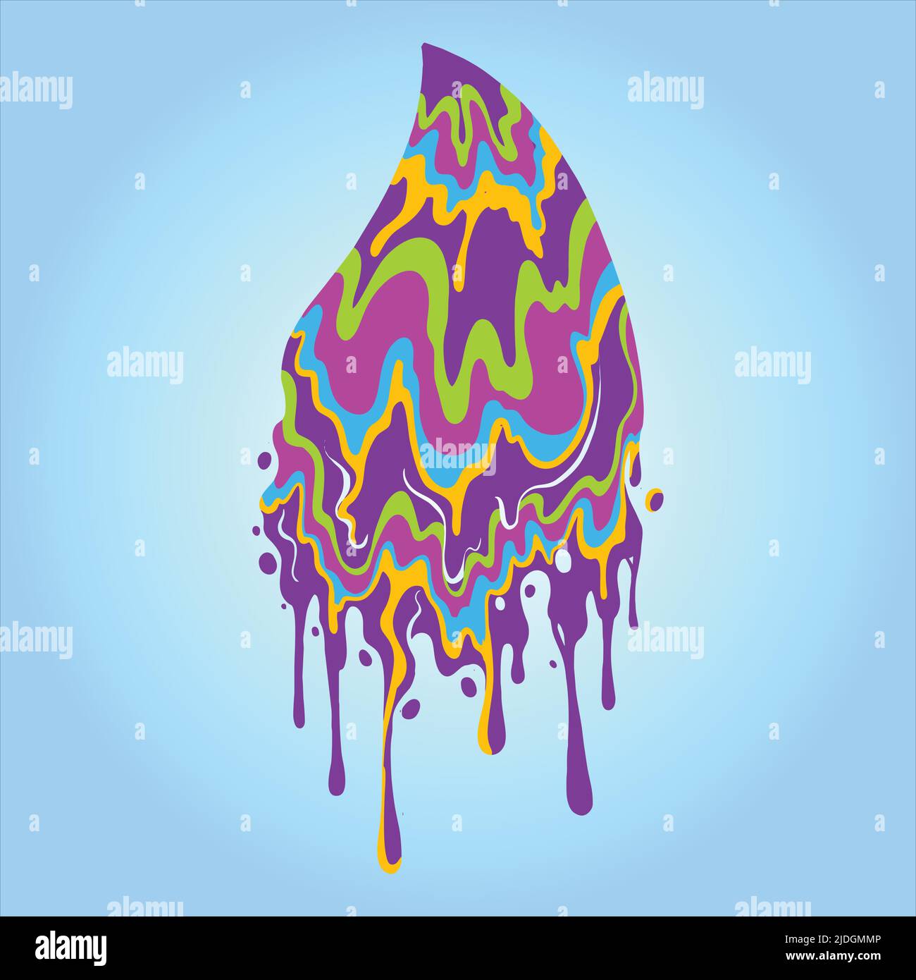 Melting colorful cute water drip vector illustrations for your work ...