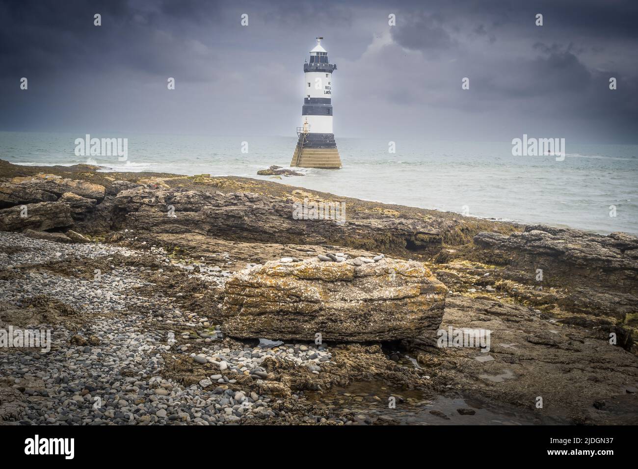 Black Point, Penmon, Ynys Seiriol, Anglesey, North Wales, UK. Trwyn Du ...