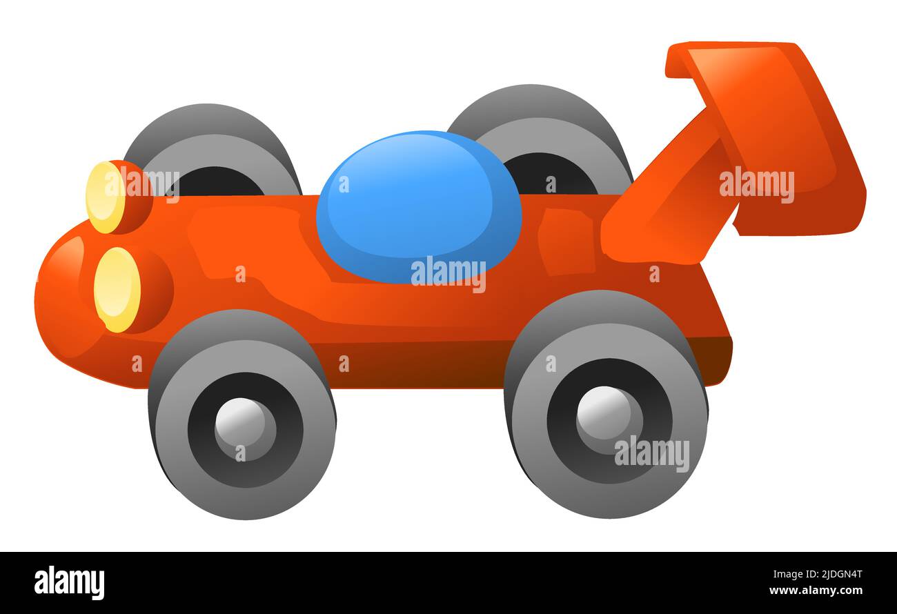 Racing car small cartoon color vector illustration, horizontal, over ...