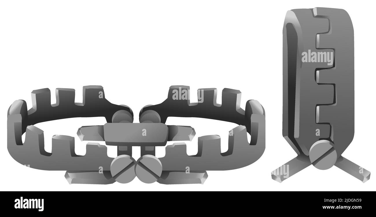 Leg trap metal cartoon design element, isolated vector, horizontal ...