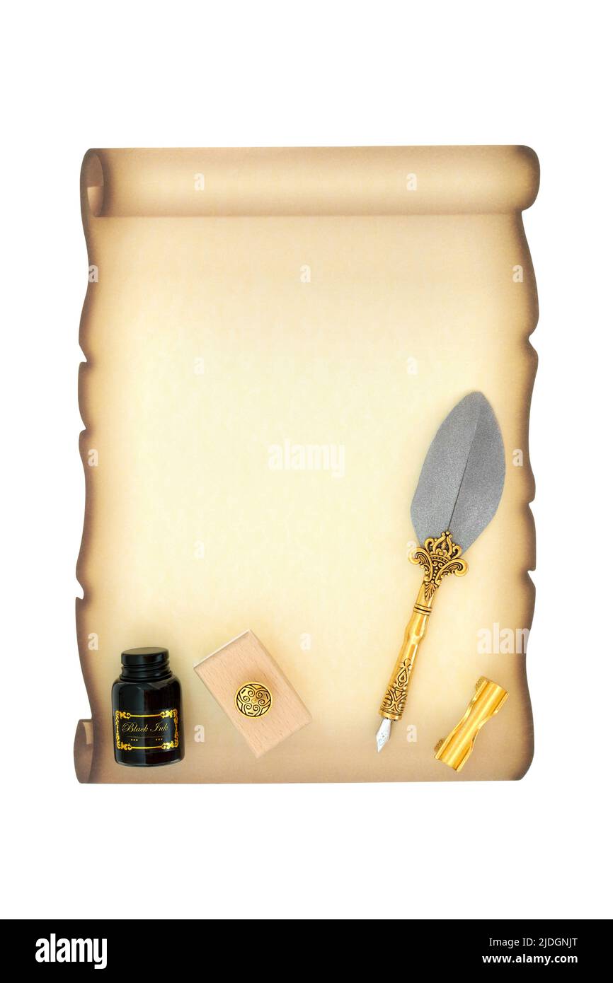 Old Paper Scroll With Writing Vintage Blank Writing Paper With