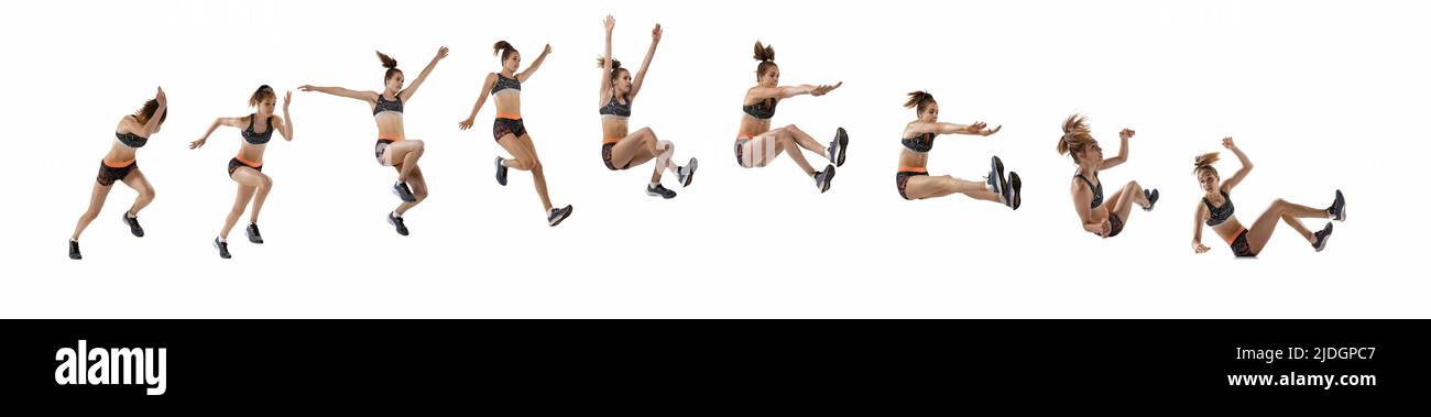 Development of movements. Collage made of images of professional female ...