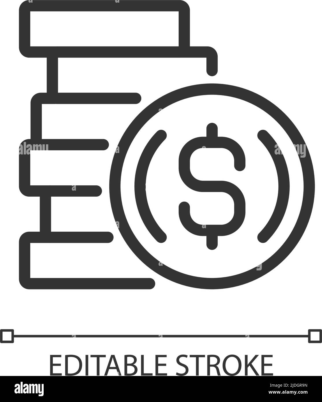 Coins pixel perfect linear icon Stock Vector Image & Art - Alamy