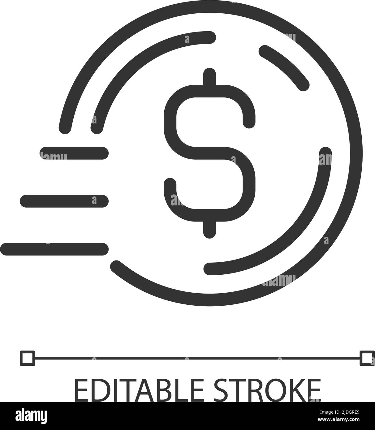 Coin in motion pixel perfect linear icon Stock Vector Image & Art - Alamy