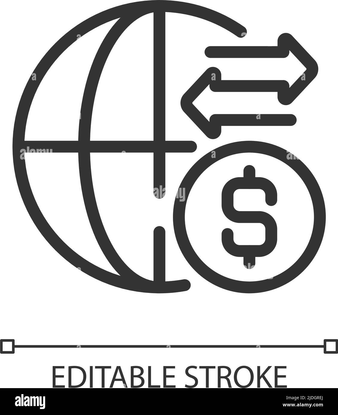 International money transfer pixel perfect linear icon Stock Vector ... International money transfer pixel perfect linear icon Stock Vector ...