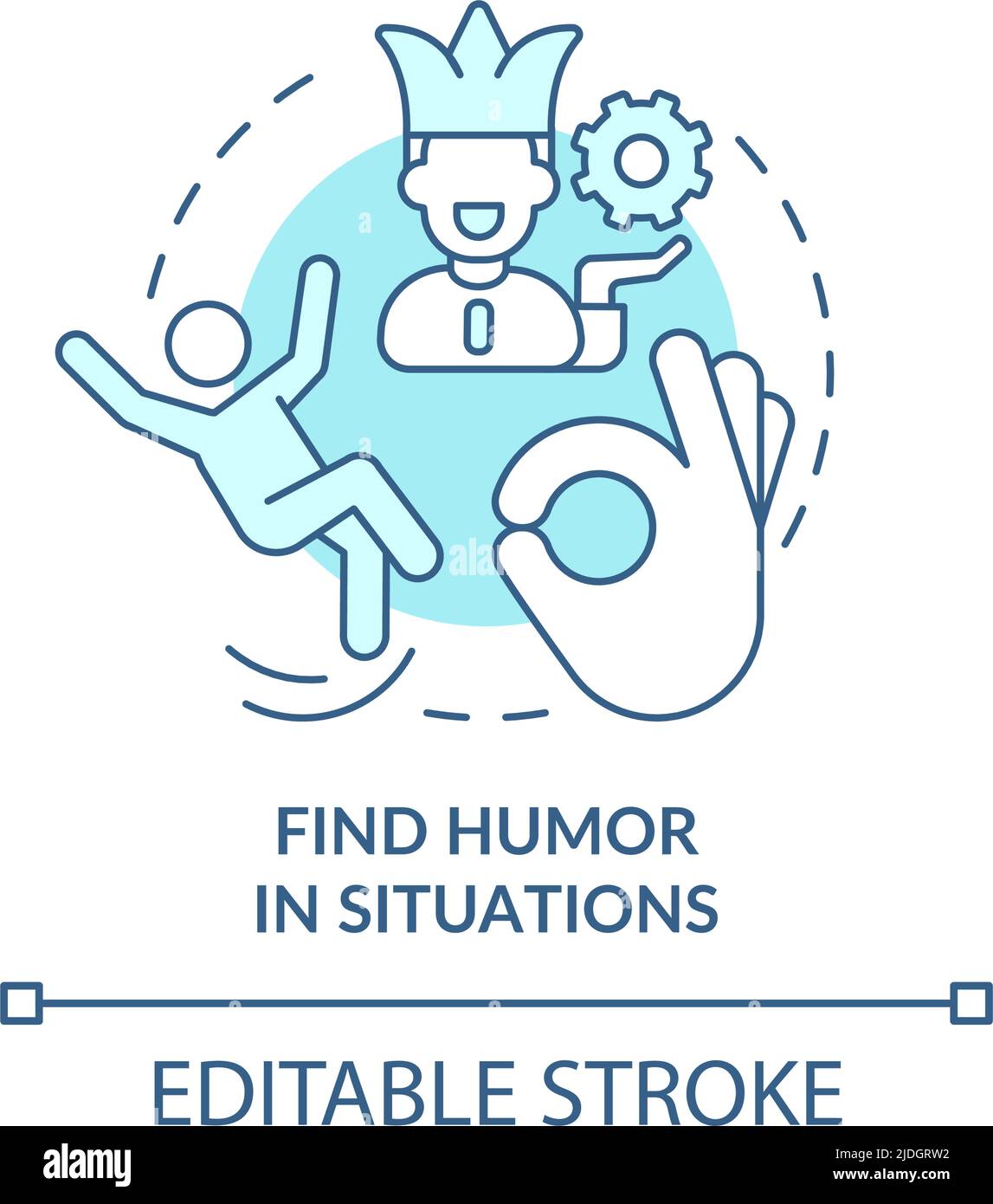 Find humor in situations turquoise concept icon Stock Vector Image ...