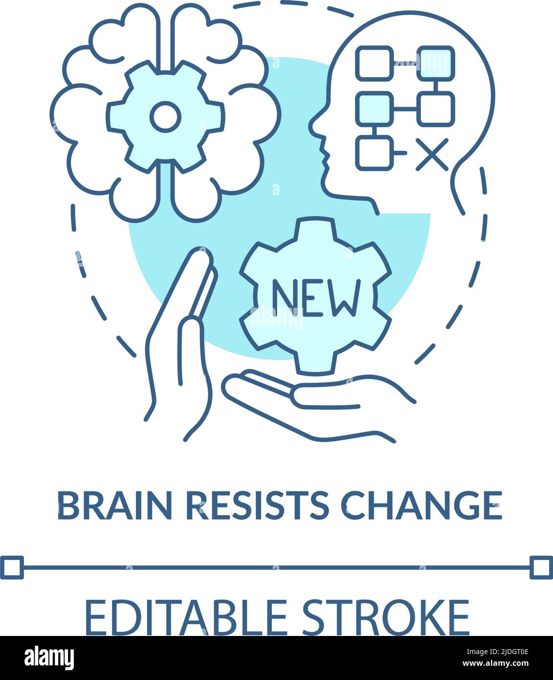 Brain resists change turquoise concept icon Stock Vector Image & Art ...