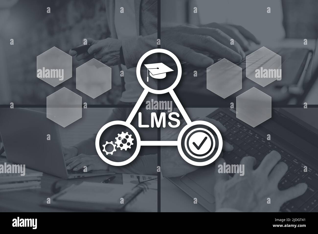Lms concept illustrated by pictures on background Stock Photo - Alamy