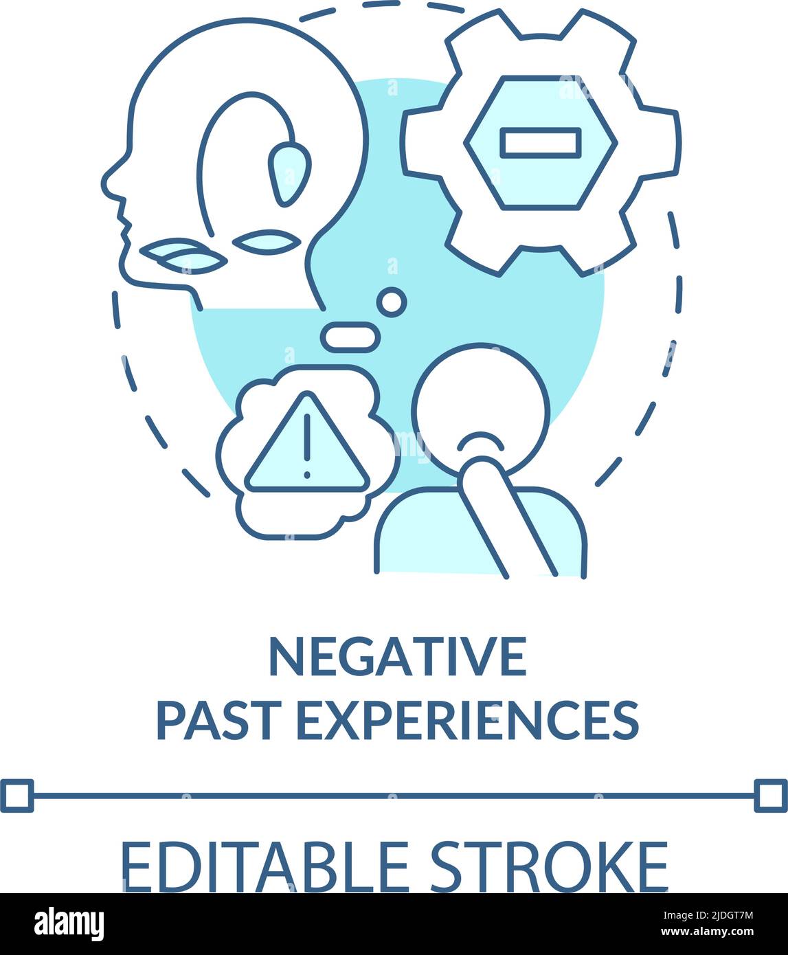 Negative past experiences turquoise concept icon Stock Vector Image ...