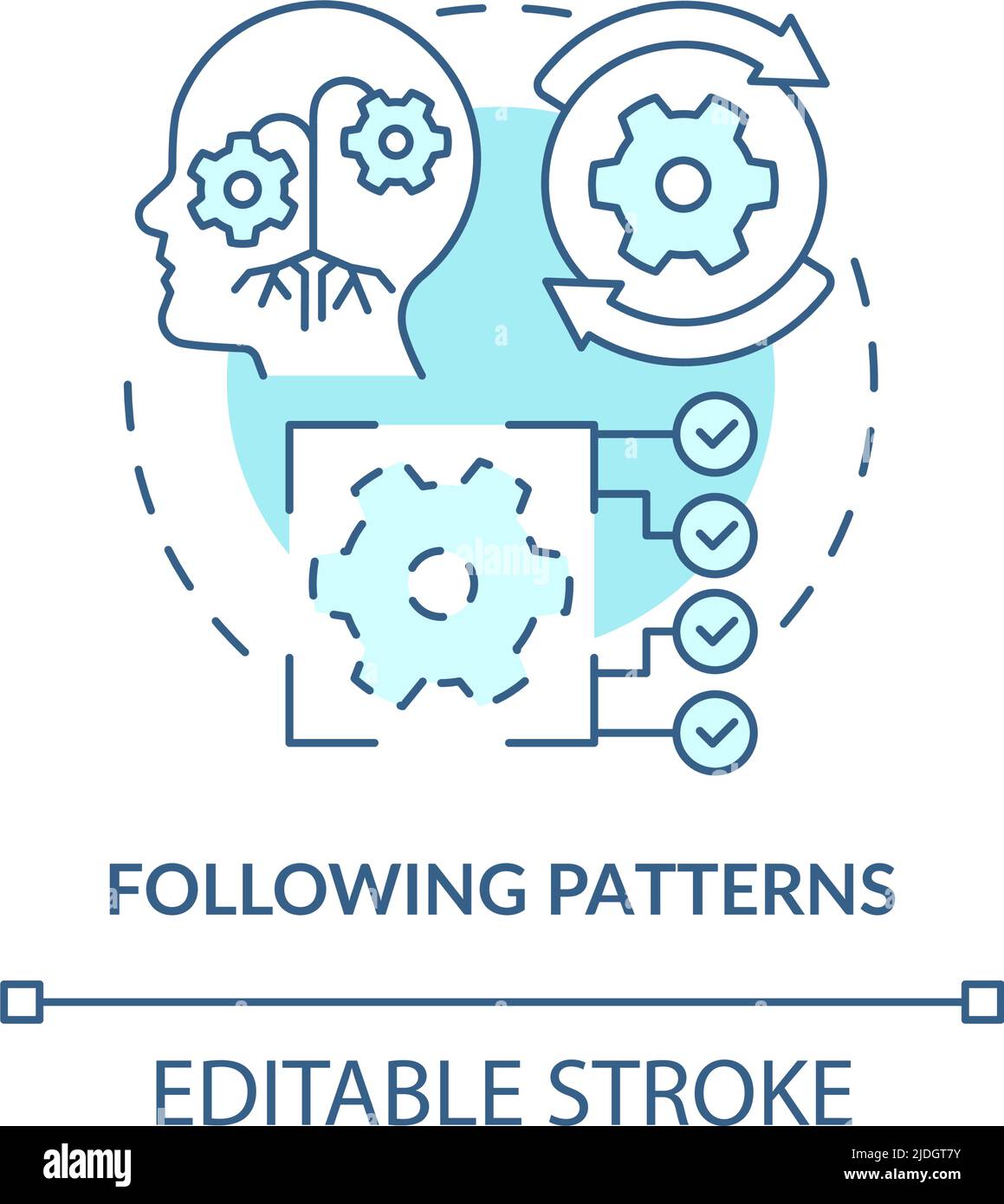 Following patterns turquoise concept icon Stock Vector Image & Art - Alamy