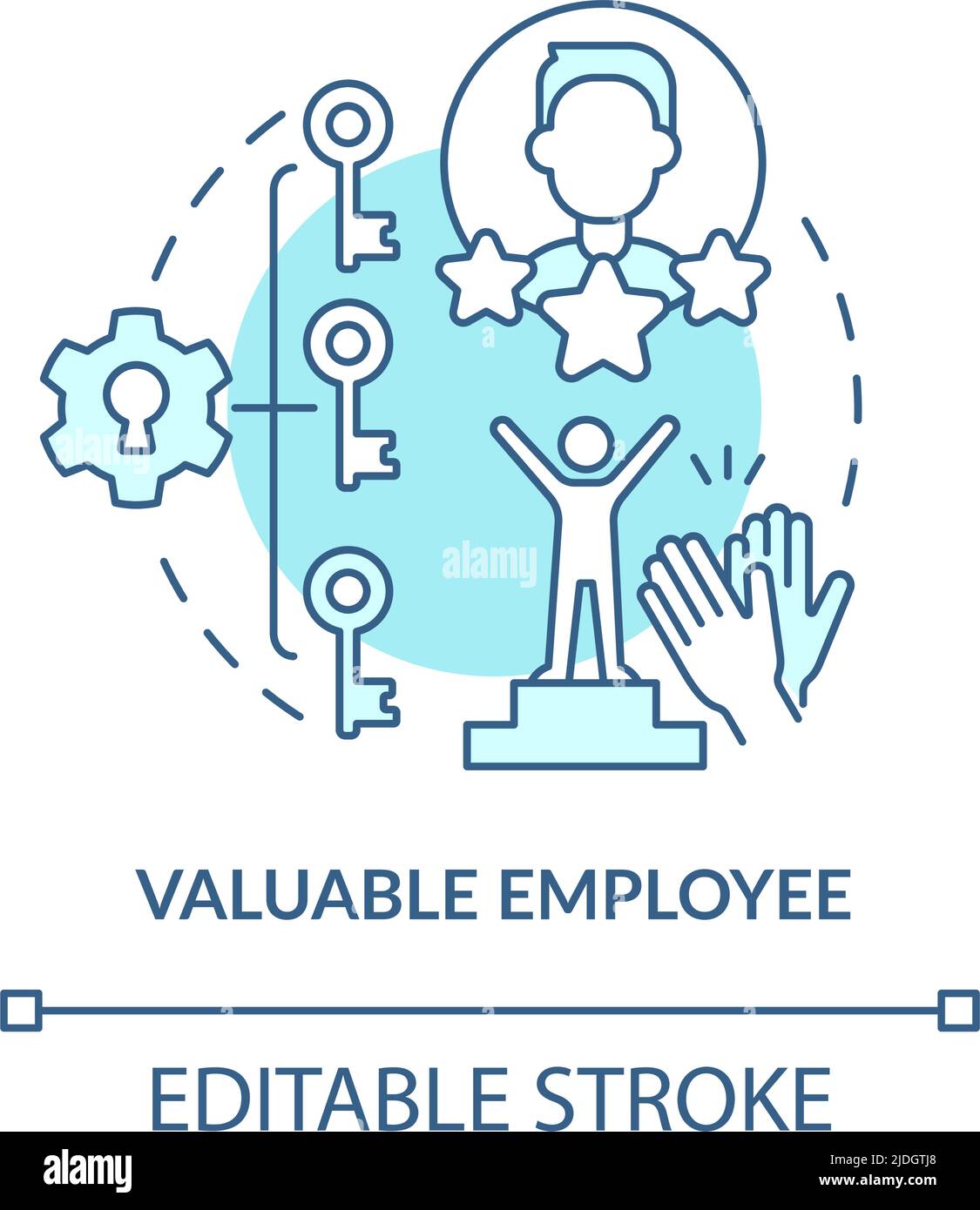 Valuable employee turquoise concept icon Stock Vector Image & Art - Alamy