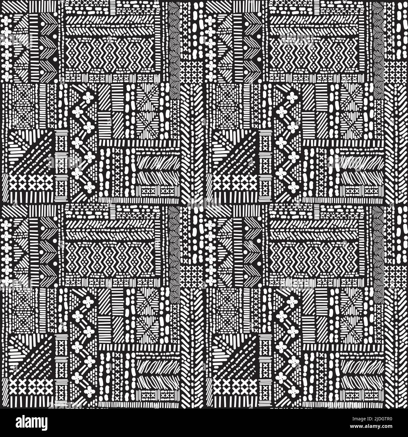 African vector seamless pattern in ethnic tribal style. Dark african ...
