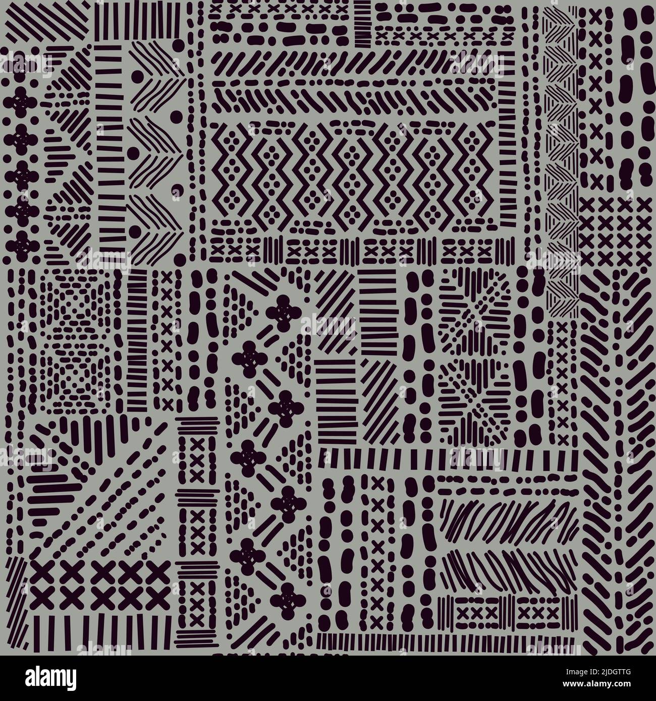 African vector seamless pattern in ethnic tribal style. Dark african ...