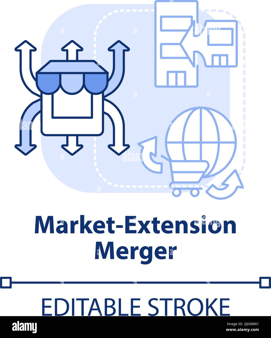 Market extension merger light blue concept icon Stock Vector Image ...