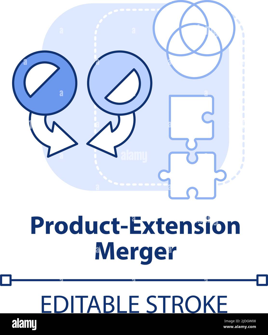 Product extension business merger light blue concept icon Stock Vector ...