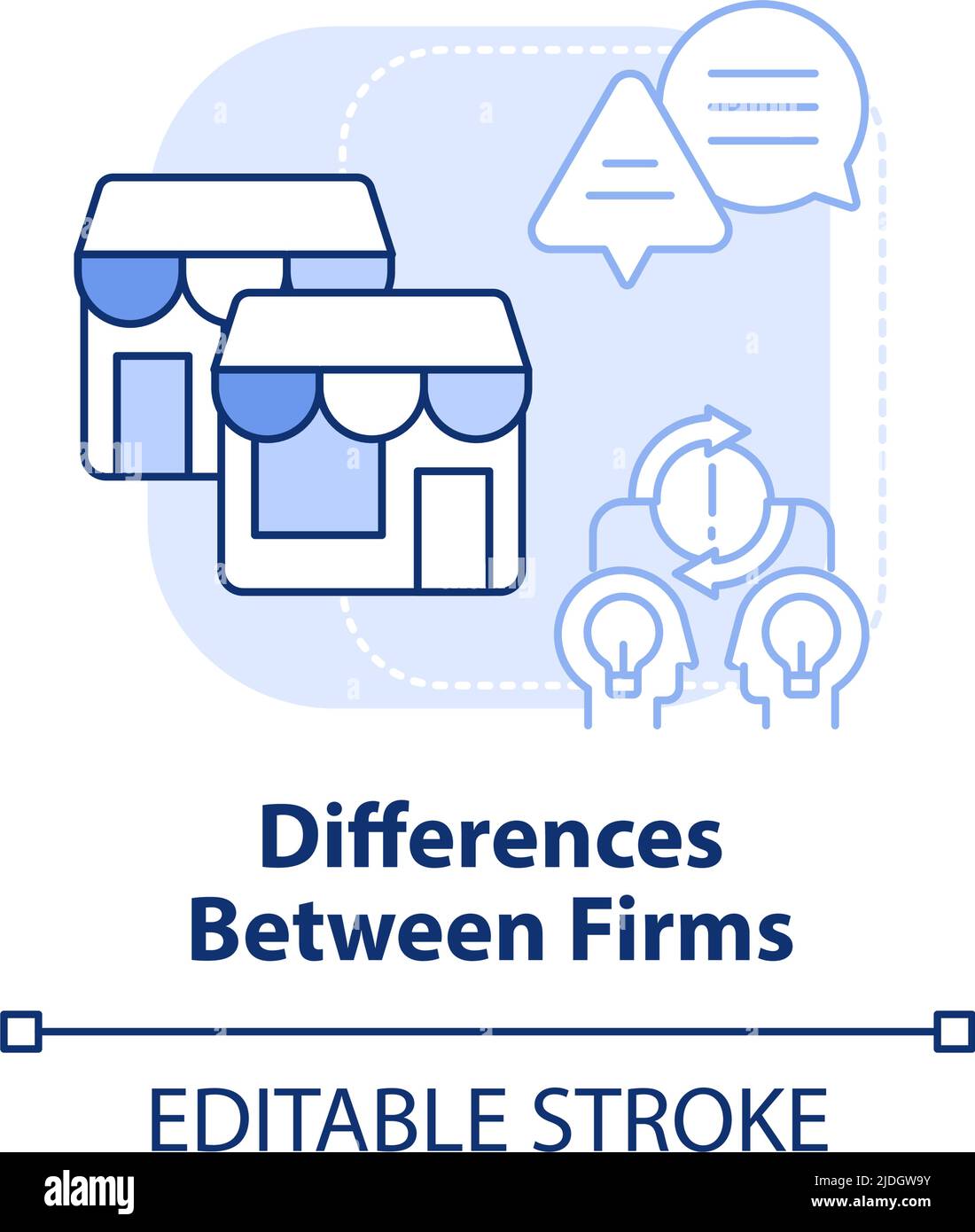 Differences between firms light blue concept icon Stock Vector Image & Art - Alamy