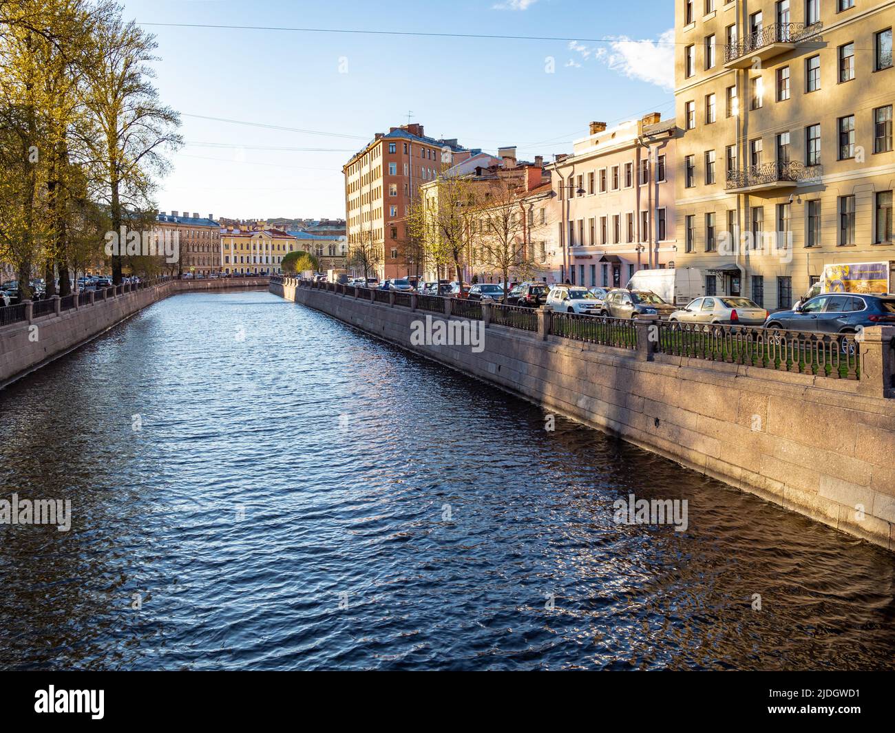 Saint Petersburg, Russia - May 13, 2022: apartment building lit by sun ...