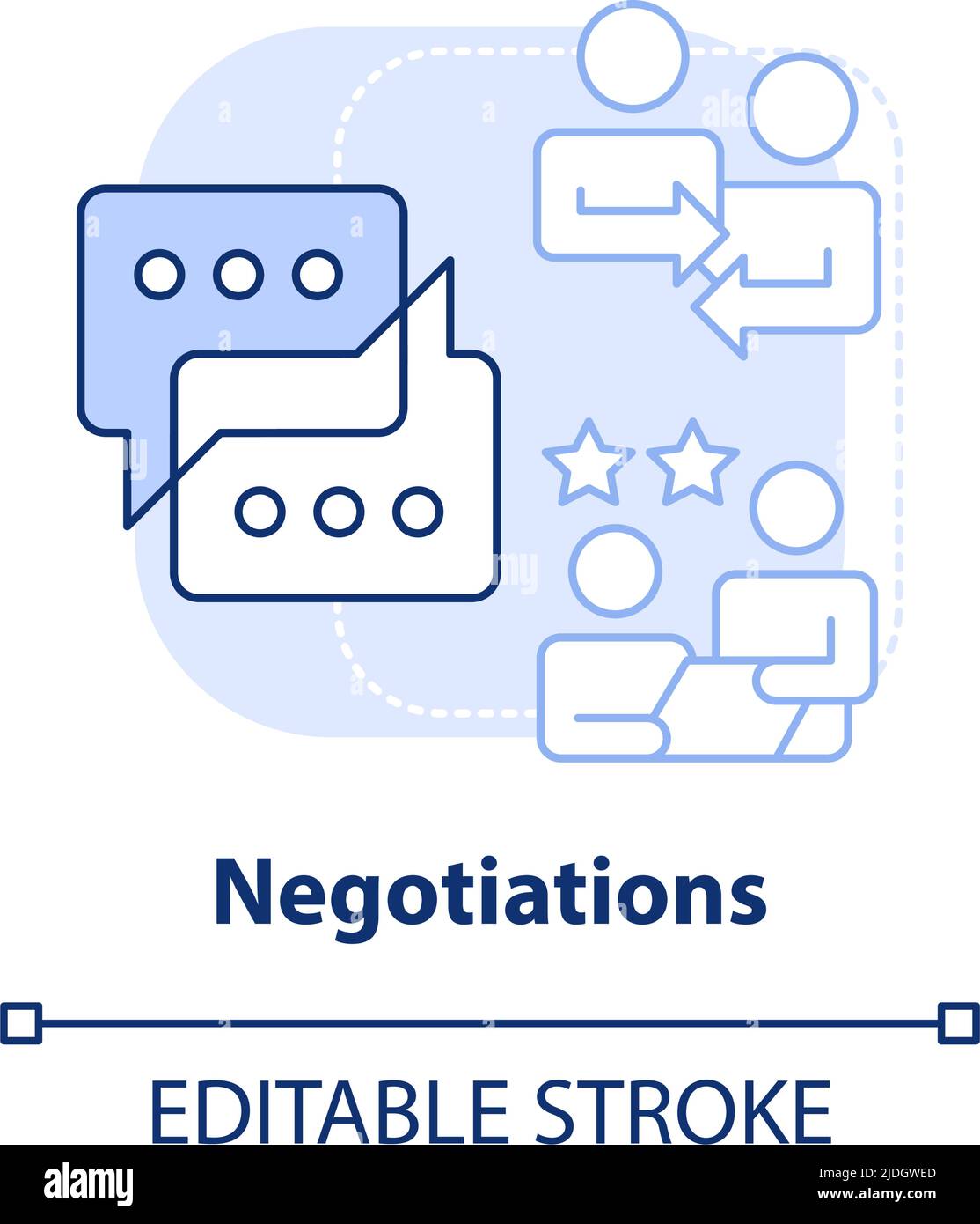 Negotiations line icon outline Cut Out Stock Images & Pictures - Alamy