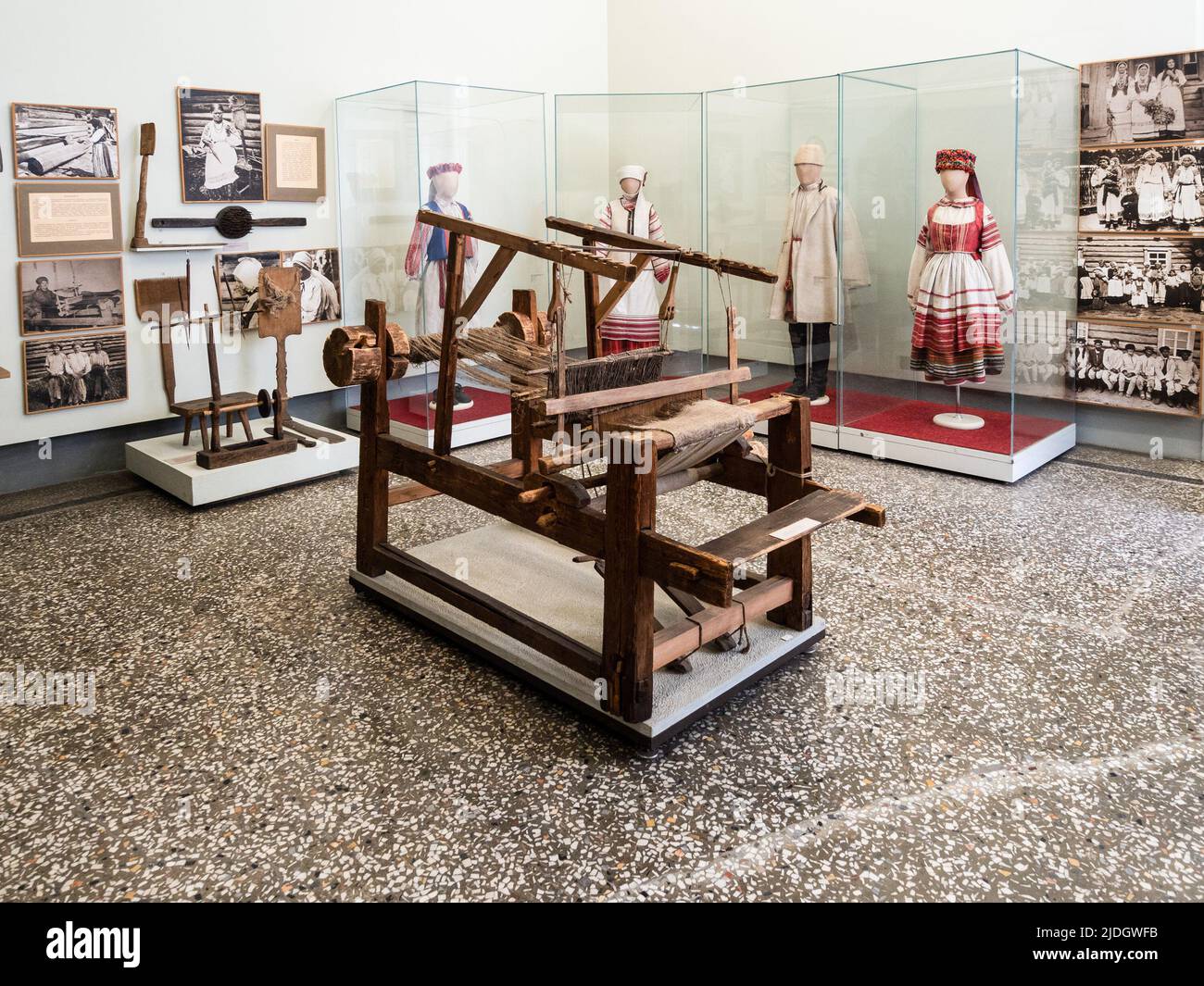 Saint Petersburg, Russia - 14 May, 2022: antique loom in Russian ...