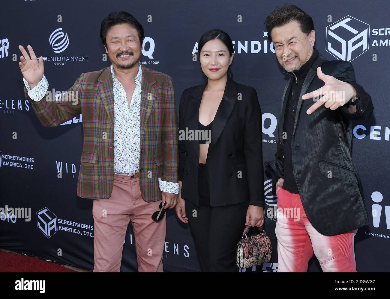 (L-R) Jongman Kim, Kim Tae-hee and Rome Kanda at THE KILLER Los Angeles ...