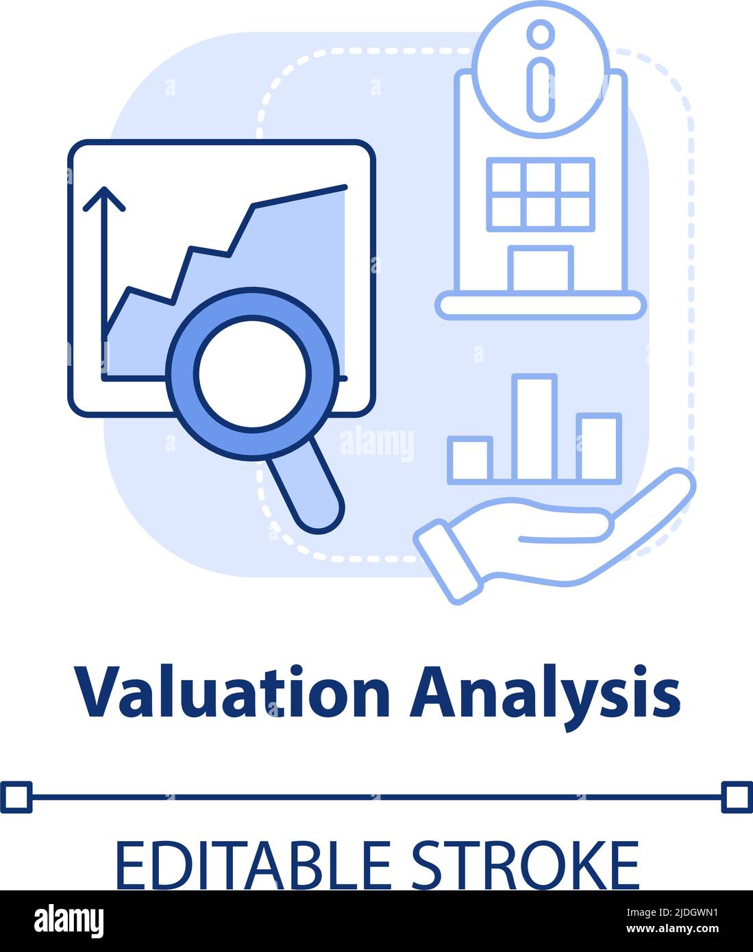 Valuation analysis light blue concept icon Stock Vector Image & Art - Alamy