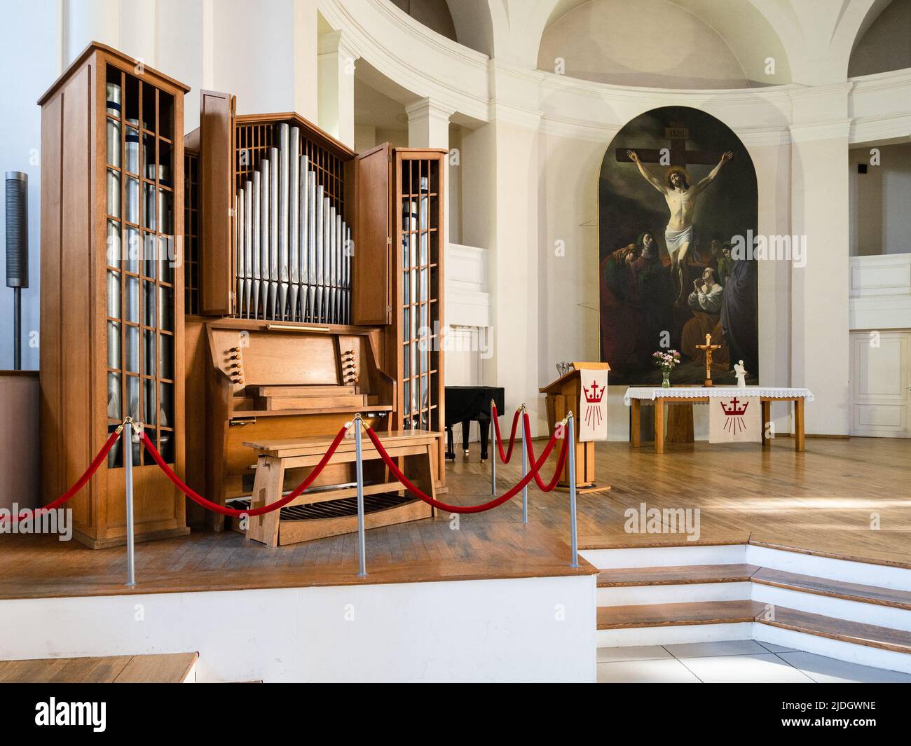 Saint Petersburg, Russia - May 14, 2022: small organ in Lutheran Church ...
