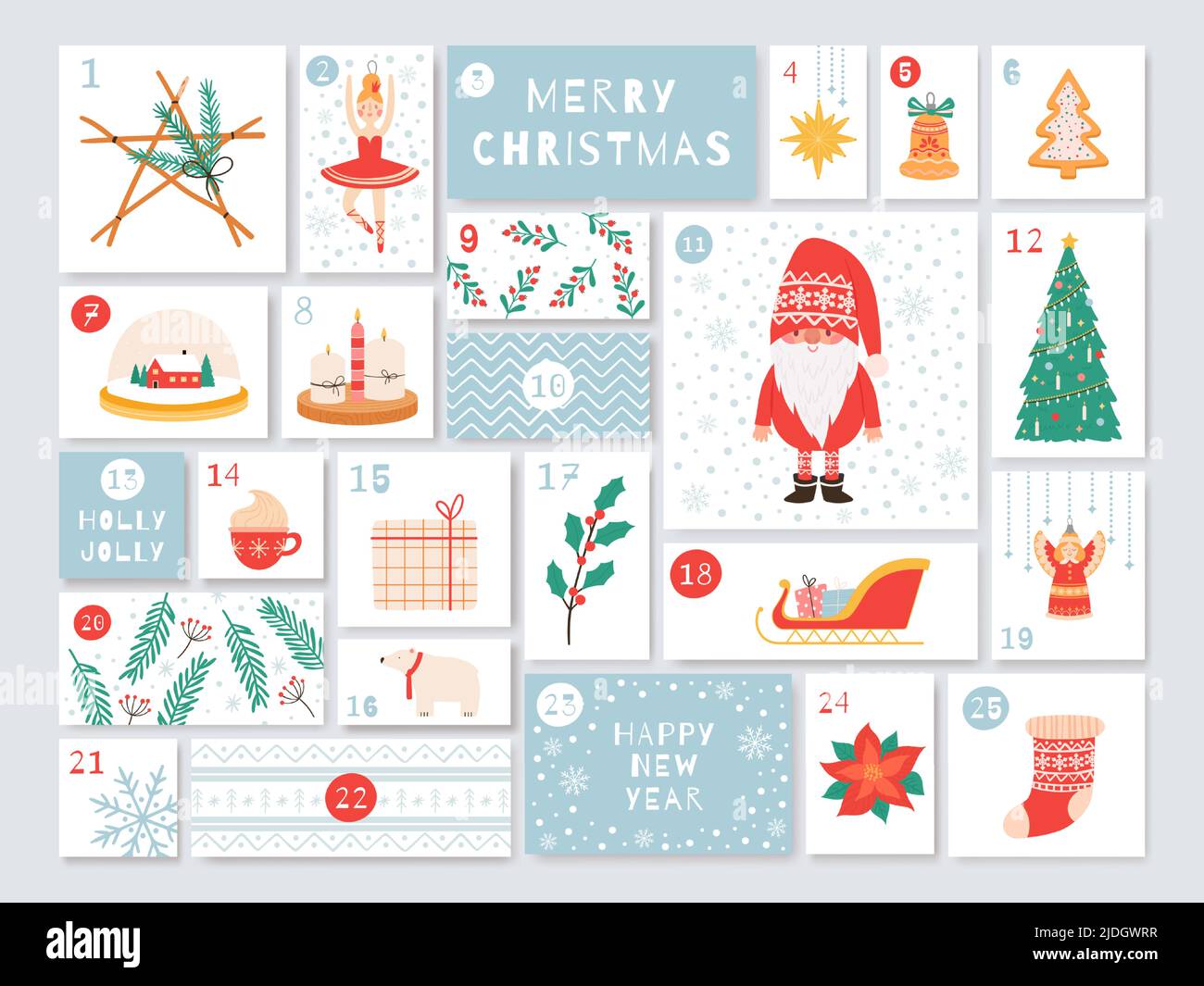 Advent calendar december countdown Stock Vector Images - Alamy