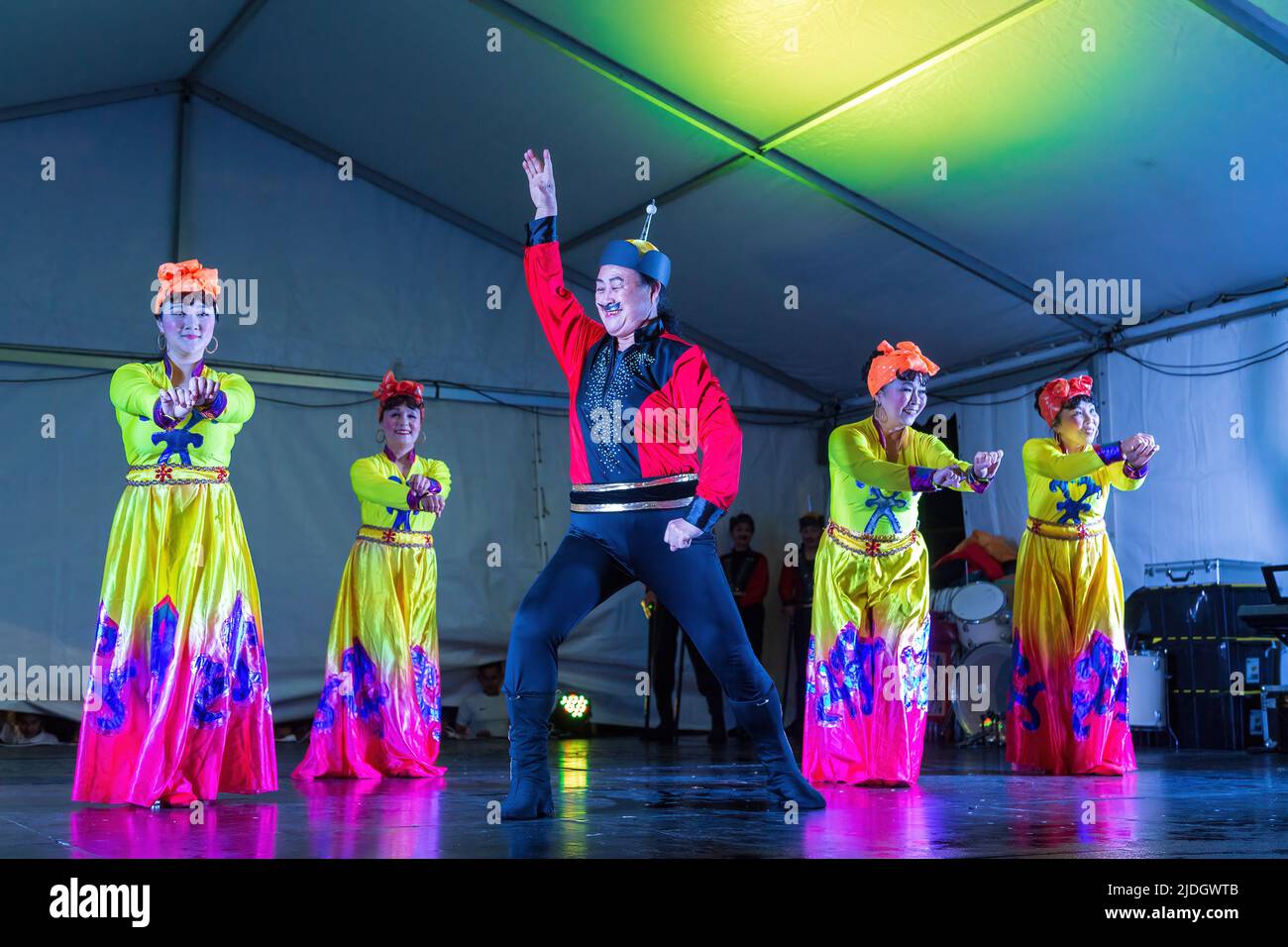 A folk dance performed by Uyghur people, an ethnic minority from the ...