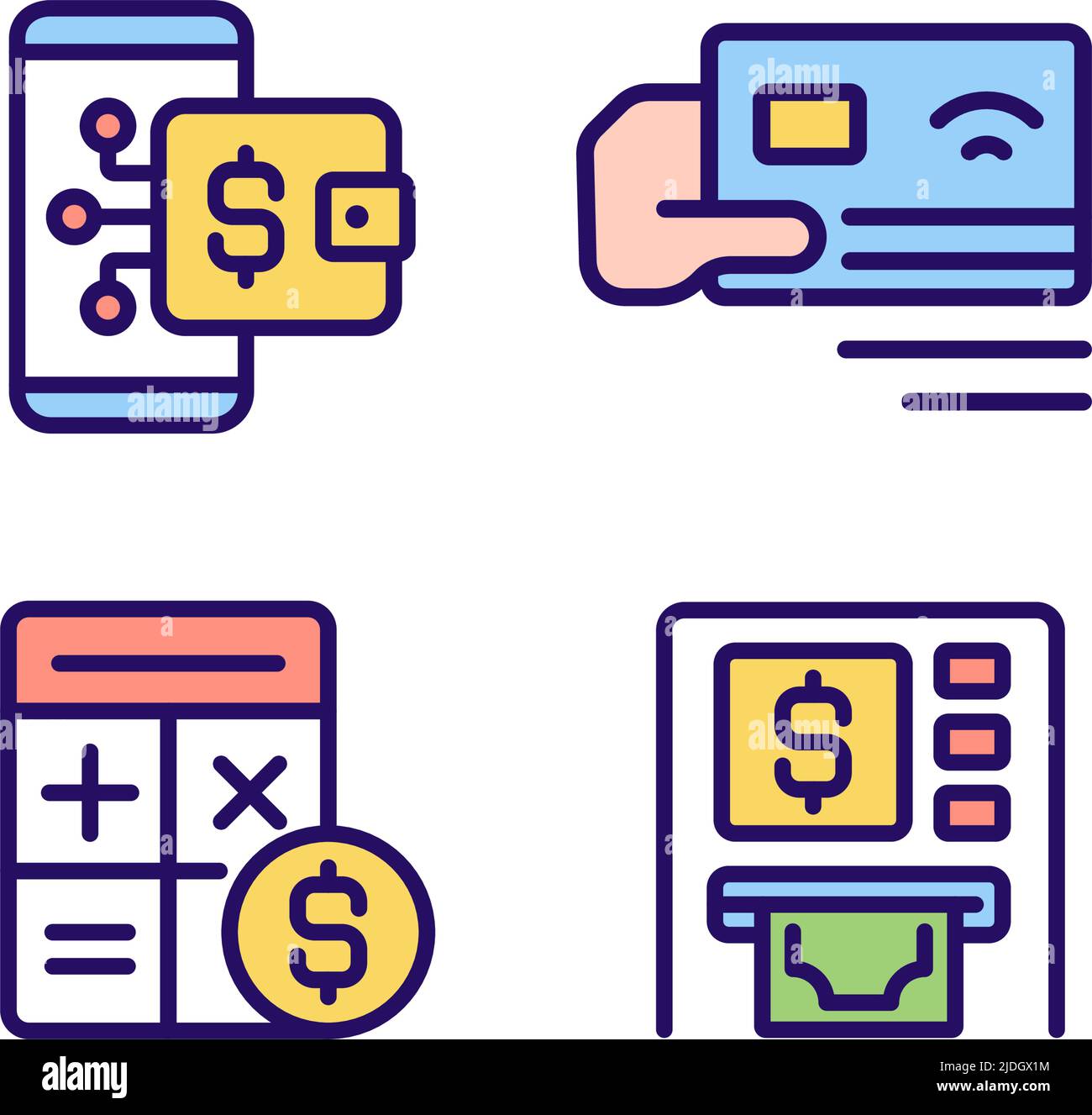 Digital wallet pixel perfect Stock Vector Images - Alamy