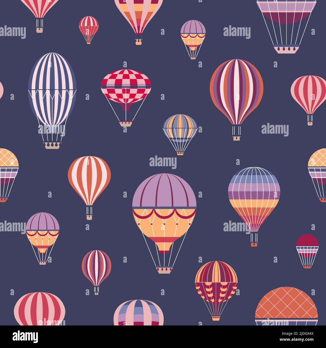 Vintage Hot Air Balloons Seamless Pattern Stock Vector Image & Art - Alamy